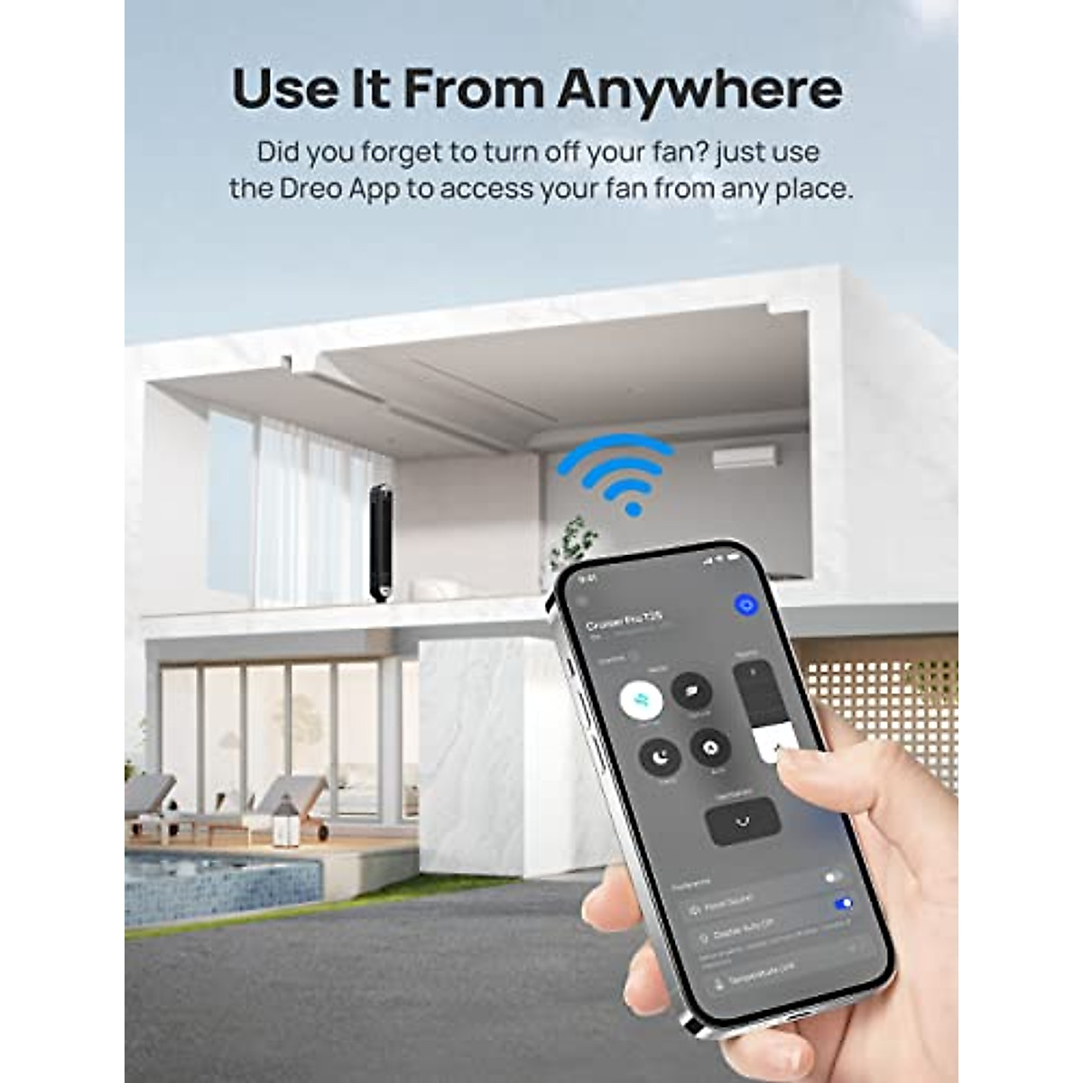 Dreo Smart Tower Fans for Home, 90° Oscillating Fan for Bedroom Indoors, Voice Control Floor Fan with 12H Timer, 42 Inch Quiet Bladeless Standing Fan with LED Display, 6 Speeds, Work with Alexa/Google