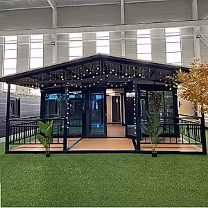 20ft Prefabricated Portable Mobile Extendable Container Houses Tiny Villa Low Cost Prefab Container House Customizable Rooms and Balconies