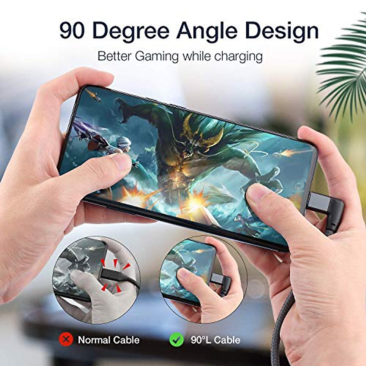 LEIRUI Right Angle USB C Extension Cable 0.65 FT, 90 Degree USB 3.1 (10Gbps) Type C Male to Female Extension Fast Charging Cable Compatible for Nintendo Switch,Thunderbolt 3 MacBook Pro,Samsung S10