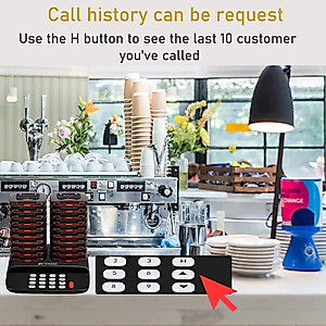 Retekess TD183 Restaurant Pager System Long Range, Order Ready Buzzer, 2624ft, 20 Hours Standby Time, 20 Rugged Coaster Pagers for Warehouse, Cafes, Parks