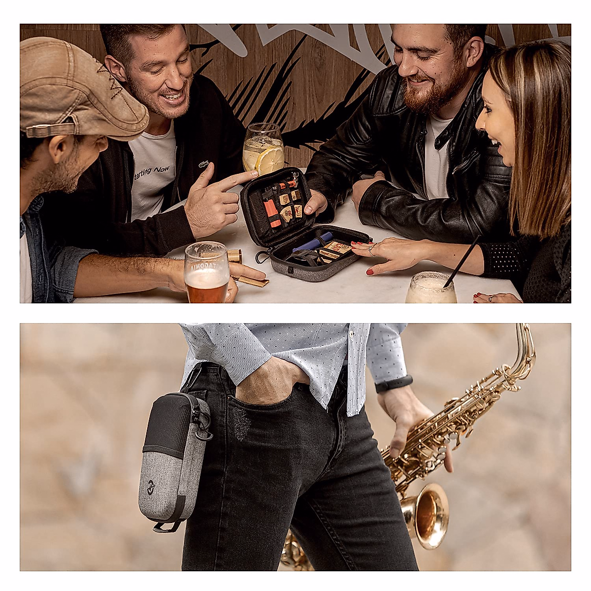 Epulse Smell Proof Box, Smell Proof Bag Case, Stash Containers, Small Lock Box, Vape Case, Pouch Travel, Smellproof Stash Bag for Accessories, Anti Smell Bags (8x6 in, Grey)