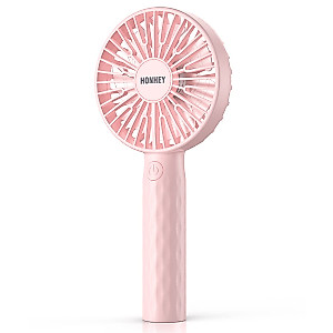 HonHey Handheld Fan Super Mini Personal Fan with Rechargeable Battery Operated and 3 Adjustable Speed Portable Hand Held Fan Eyelash Fan for Girls Women Kids Outdoor Travelling Indoor Office Home (pink)