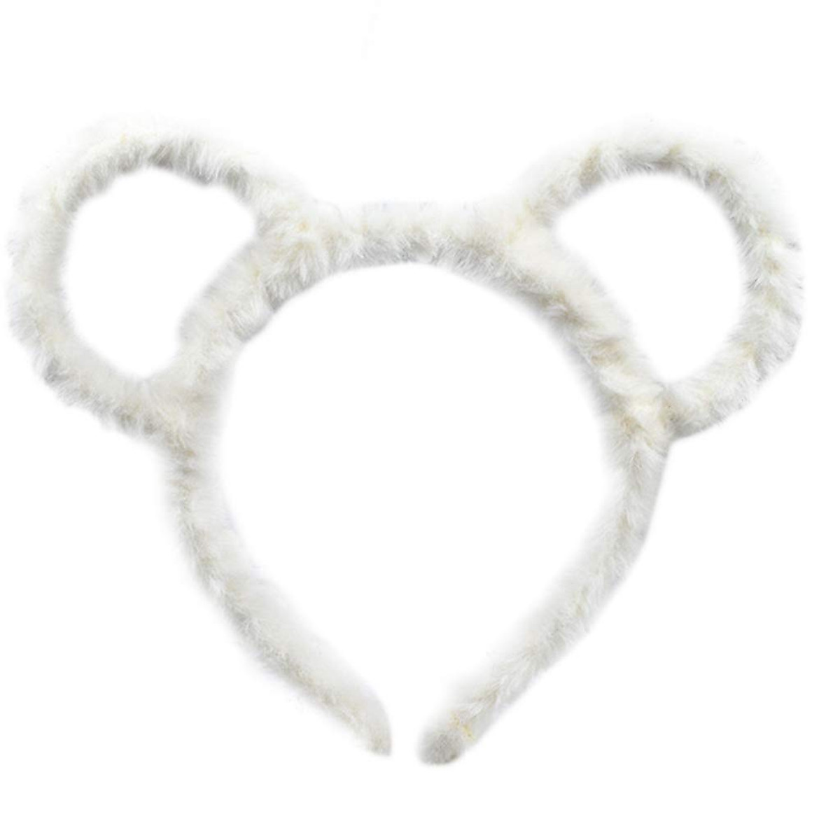 XISAOK Women Plush Headband Round Mouse Bear Ears Makeup Hair Hoop Bandana