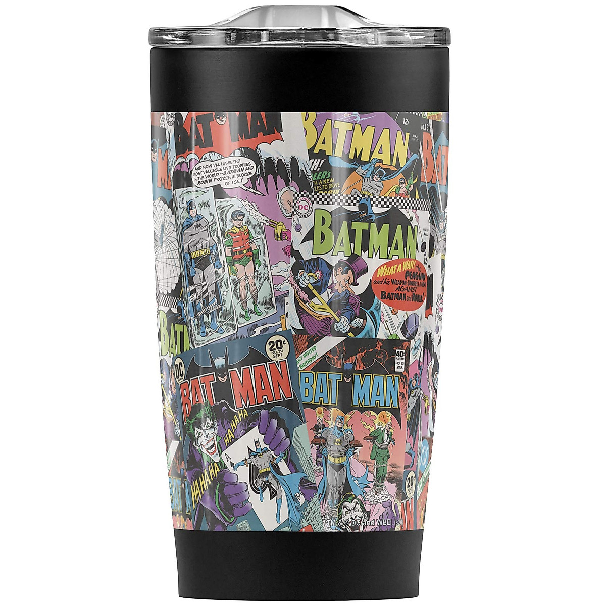 Batman Comic Covers Stainless Steel Tumbler 20 oz Coffee Travel Mug/Cup, Vacuum Insulated & Double Wall with Leakproof Sliding Lid