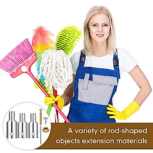 Zhengmy 6 Pcs Threaded Tip Replacement, Broom Handle Threaded End, Pole Handle Replacement, Extension Pole Adapter Tips for Metal Broom(0.8 Inch, 0.87 Inch, 1 Inch)