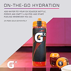 Gatorade Gx Hydration System, Non-Slip Gx Squeeze Bottles & Gx Sports Drink Concentrate Pods,Gray