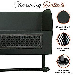 Autumn Alley Rustic Farmhouse Wall Mounted Black Paper Towel Holder with Shelf | Sturdy & Stylish Farmhouse Bathroom Towel Holders | Vintage Towel Hanging Rack | Rustic Kitchen/Bathroom Wall Decor