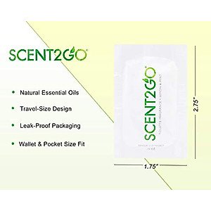 Scent2Go Toilette Fragrance Dissolvable Powder - Discreet Travel Size Packet - 20 Pack - Leak Proof - Natural Odor Eliminator - Lemon + Mint Scent