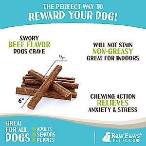 Raw Paws Alternative Soft Bully Sticks for Dogs, 6-inch, 15-ct - Made in USA - Dog Chews Rawhide Free - Soft Dog Chews for Senior Dogs - Rawhide Free Dog Treats - Puppy Chews for Teething