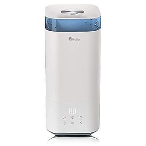 Senville 5L Top-Fill Humidifier for Home, Large Capacity Cool Mist Humidifier, Ultrasonic, with Essential Oil Diffuser for Aromatherapy White