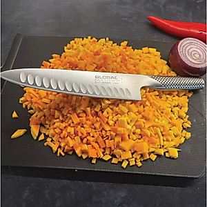 Global Chef's Knife-Granton, 8", Silver