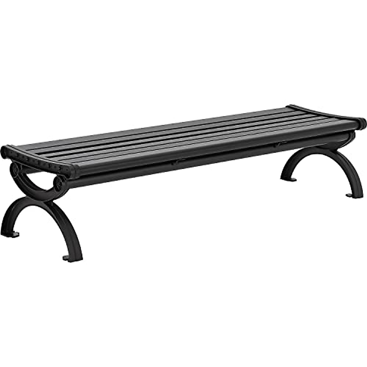 Global Industrial 6' Aluminum Park Bench, Black