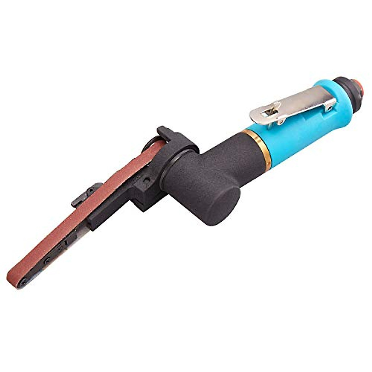 Minimprover Pneumatic Tool Air Belt Sander,1/4" Air Inlet,Air Belt Sander (3/8" x 13") with 12pc Belts (#40，#60，80#，120#),3/8" Air Belt Grinder For Aluminium, Iron, Steel And Etc. Metal Polishing