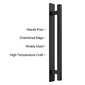 SMARTSTANDARD 12” Rustic Barn Door Handle for Sliding Door, Heavy Duty Barn Door Pull, Antique Long Base Gate Handle