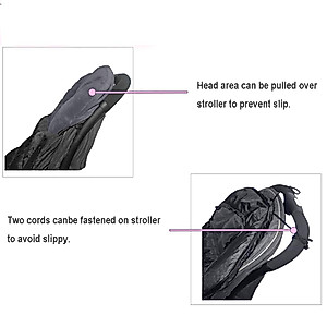 German Designed Ultimate Protection Cozy Warm Waterproof Winter Baby Stroller Bunting Bag,Front Piece Removable,Multi-Function Good for 6-42M,Black