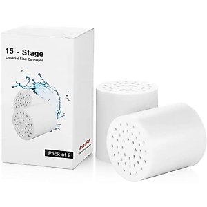 Pack of 2, 12-Stage Replacement Shower Water Filter Cartridges with Vitamin C for Hard Water - Compatible with Universal Shower Heads and Handheld Shower - Removing Chlorine, Heavy Metals, Sulfur Odor
