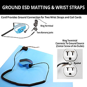 Alphastat Table Mat Grounding Kit - Universal Snap Kit and 15' 1 Meg Male Low Profile Ground Cord