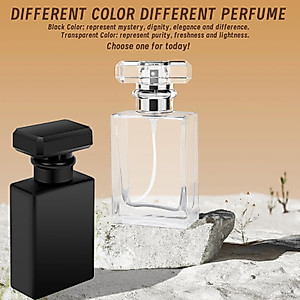 Luxsego Perfume Bottle Atomizers with Funnels, 30 ML Refillable Perfume Spray, Empty Spray Bottle Glass Cologne Atomizers for Travel, Handbag or Date, Storage Bag Included (Transparent+Black)