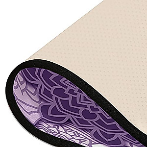 xigua Purple Mandala Boho Runner Rug, Soft Non Slip Long Area Rugs Floor Mat for Hallway Bedroom Living Room Kitchen 72 X 24 Inch