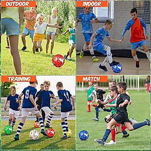 Ceenna 6 Pcs Soccer Ball Bulk with Pump Bag Machine Stitched Deflated Soccer for Outside Sports Training Game Practice(Stylish,Size 4)