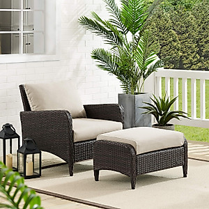 Crosley Furniture Kiawah 2-Piece Outdoor Chair Set, Wicker Patio Chairs for Conversation, Porch, Deck, Blue