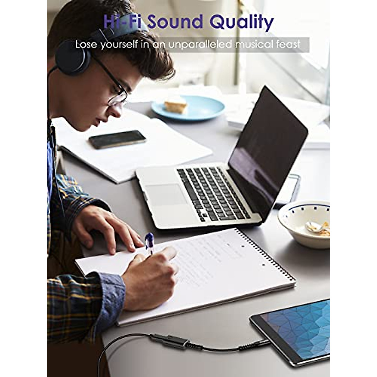 Mangotek USB C to Lightning Adapter, Apple MFi Certified Lightning Female to USB C Male Adapter Headphone Audio Connector for iPad/MacBook/USB C Phones, Not Support Charging nor Data Transfer