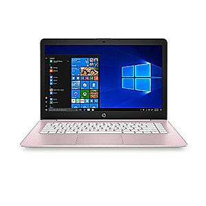 2021 HP Stream 14" HD SVA Laptop Computer, Intel Celeron N4000 Processor, 4GB RAM, 64GB eMMC Flash Memory, Intel UHD Graphics 600, 1-Year Office, Bluetooth, Win 10S, Rose Pink, 32GB SnowBell USB Card
