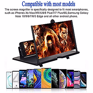 Screen Magnifier for Cell Phone 24 inch Smart Phones Stand Foldable Cell Games Enlarger Movie Video Portable Projector Amplifier,black-24 inch