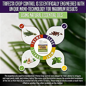 Trifecta Crop Control Super Concentrate All-in-One Natural Pesticide, Fungicide, Miticide, Insecticide, Help Defeat Spider Mites, Powdery Mildew, Botrytis, Mold, and More on Plants 4 OZ
