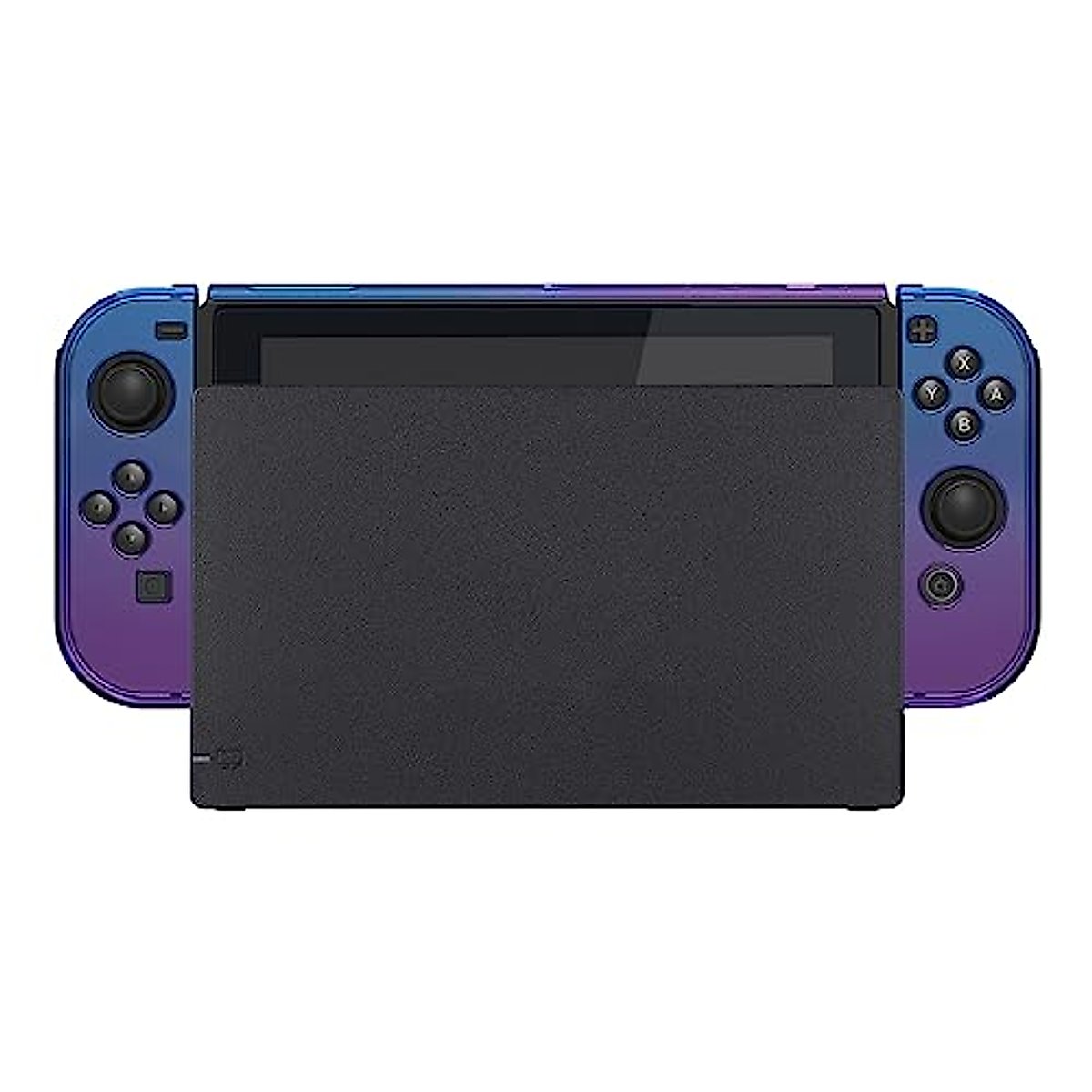 eXtremeRate PlayVital Back Cover for Nintendo Switch Console, Handheld Controller Protector Hard Shell for Joycon, Dockable Protective Case for Nintendo Switch - Gradient Translucent Bluebell