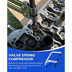Orion Motor Tech Universal Valve Spring Compressor Tool, Valve Spring Removal Tool & Adjustment Tool with 1" & 1-3/16" Adapters, Direct Action Valve Spring Compression Tool for Cars Trucks and More