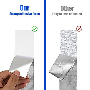 Aluminum Tape, 2 inch x 65 Feet Foil Tape (3.9 mil), Insulation Adhesive Metal Tape, High Temperature Heavy Duty HVAC Tape, Silver Tape Aluminum Foil Tape for Ductwork, Dryer Vent, HVAC