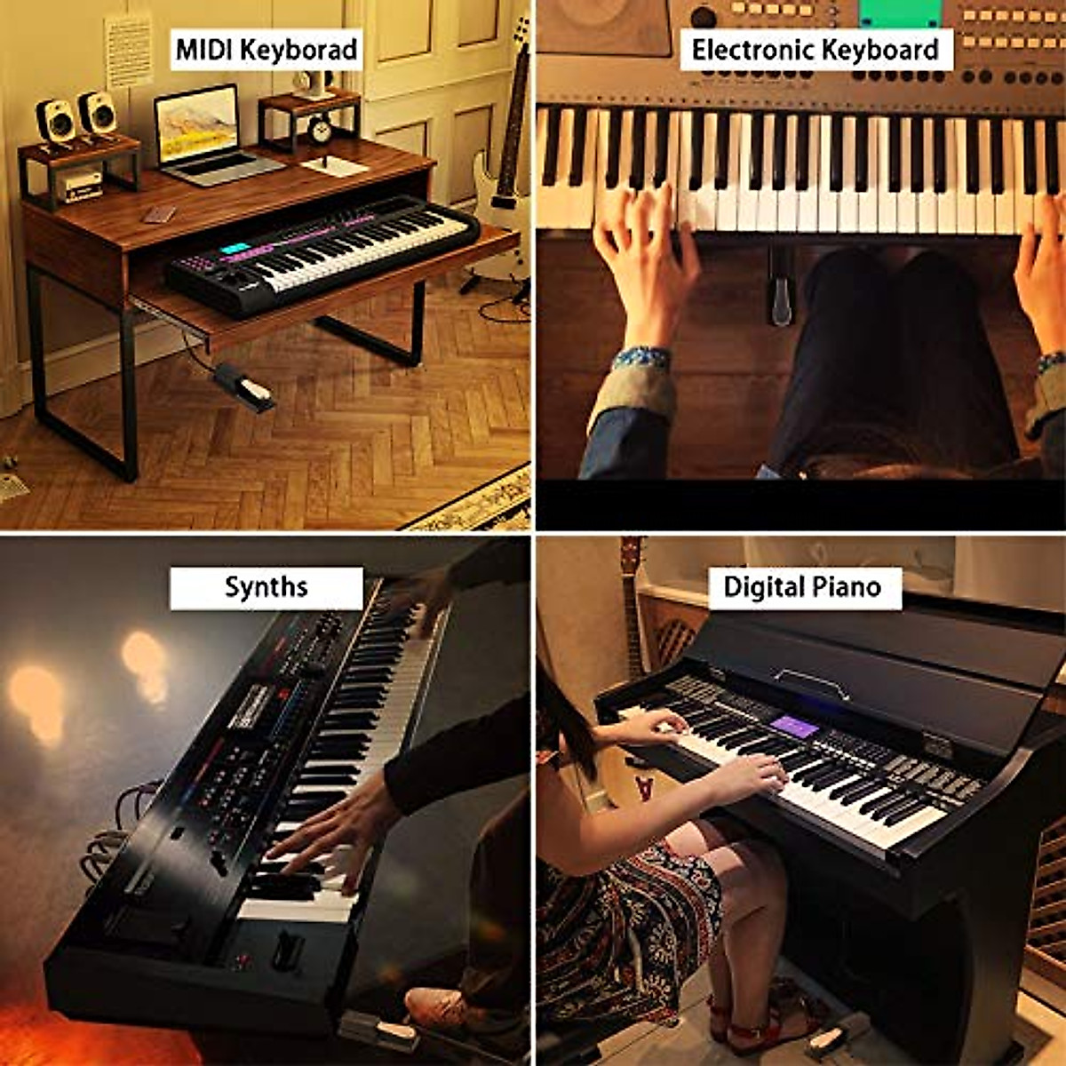 Sustain Pedal for Keyboard - Sovvid Universal Foot Pedal with Polarity Switch for All Brands Electronic Keyboards, MIDI Keyboards, Digital Pianos, Yamaha, Casio, Roland, Korg, Behringer, Moog and More