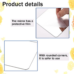 10 Pieces Plastic Mirror Acrylic Safety Mirror Sheets Non Glass Mirror Safety Mirrors for School Science Mirrors for Classroom Home, 6.3 x 3.94 Inch