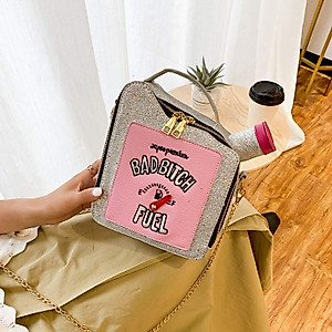 KUANG! Women Fashion Sequin Crossbody Bag Fun Gasoline Handbag Shoulder Bag for Women Messenger Tote Bags