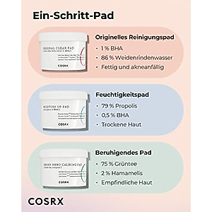 COSRX BHA Cleansing Pad, Facial Exfoliant-Soacked Pad for Blackheads, Whiteheads, Minimizing Englarged Pores, Prevent Breakouts, 70 Pads, Artificial Fragrance-Free, Parabens-Free, Korean Skincare