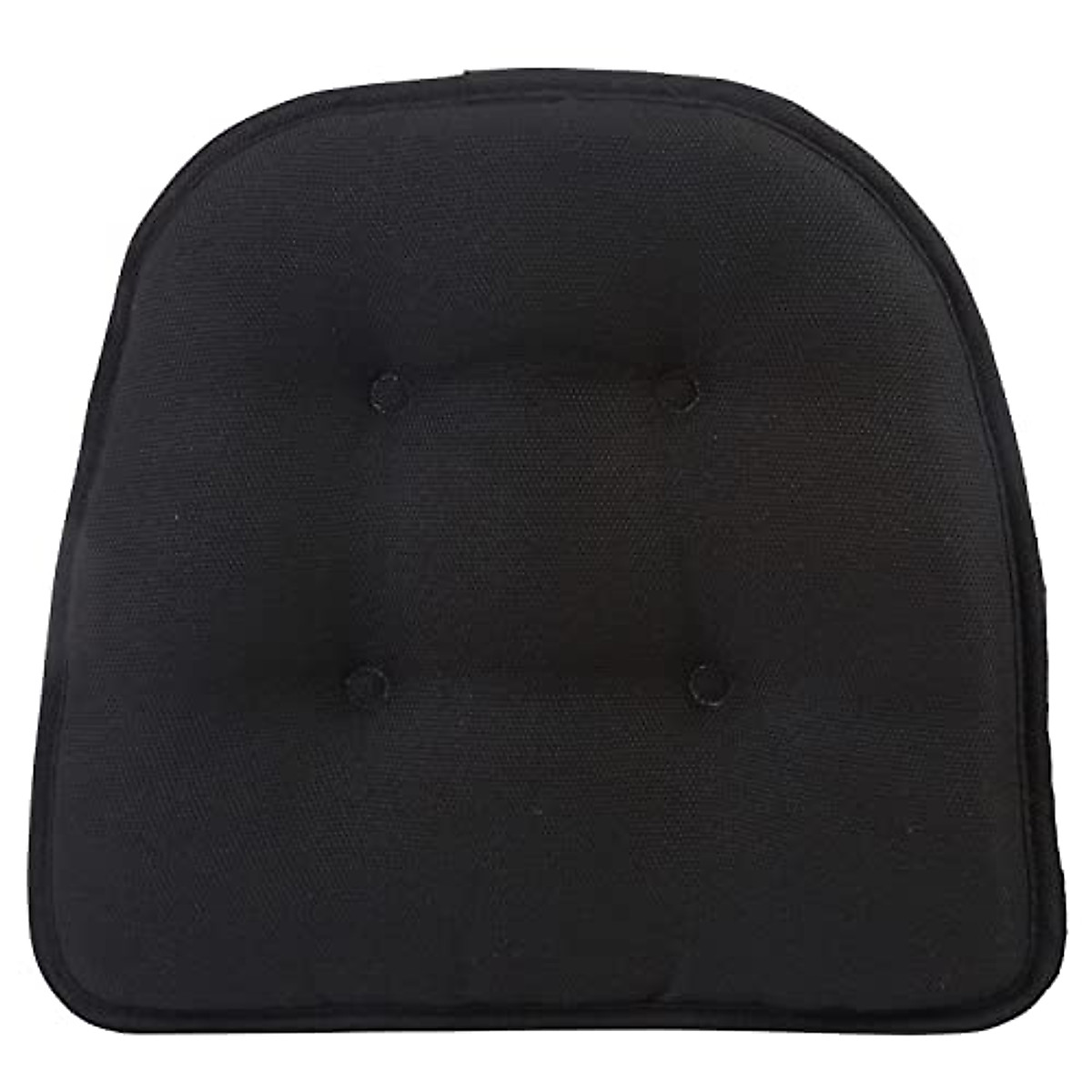 Klear Vu Omega Non-Slip Universal Chair Cushions for Dining Room, Kitchen and Office Use, U-Shaped Skid-Proof Seat Pad, 15x16 Inches, 6 Pack, Midnight Black