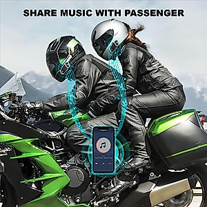 FODSPORTS 2 Way Motorcycle Bluetooth Communication System Share Music 3 Music Effect M1S-AIR Universal Helmet Intercom Headset CVC Noise Cancellation USB-C 5.0 Motorbike Interphone (2 Pack)