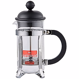 Bodum Caffettiera French Press Coffee Maker, Black Plastic Lid and Stainless Steel Frame, 3-Cup, 12-Ounce