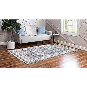 Unique Loom Narenj Collection Classic Traditional Textured Pattern Design Area Rug, 8' x 10' Rectangle, Blue/Beige