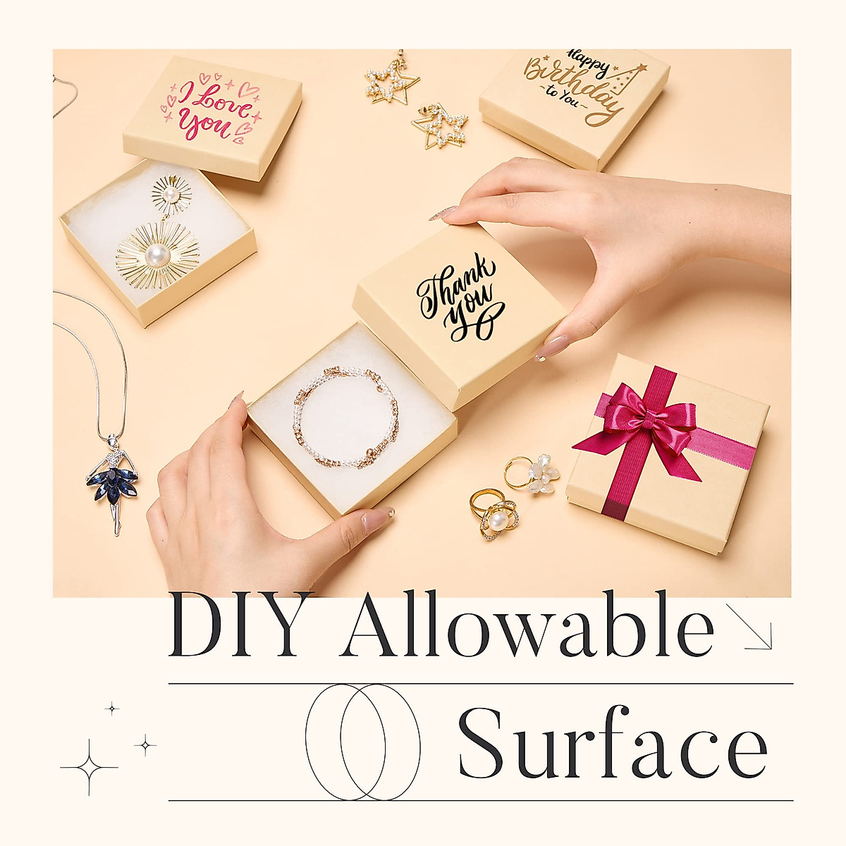 MESHA Jewelry Gift Boxes 3.5x3.5x1'' 40 Pack Small Brown Jewelry Boxes Packaging for Valentine's Day Earring Boxes for Jewelry Gifts