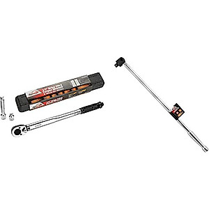 EPAuto 1/2-inch Drive Click Torque Wrench + 1/2-Inch Drive by 24" Length Breaker Bar