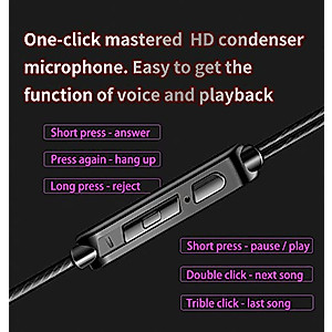 AMZTAN 3.5mm Wired Headphones in-Ear Sports Headset Music Earphones in-line Control with Mic Noise Cancelling Headsets for Gym Running Workout (Green)