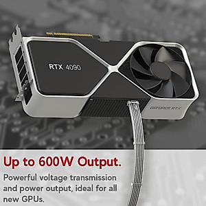 LINKUP - AVA PCIE 5.0 4 x 8Pin to 12VHPWR (16Pin / 12+4) 16AWG Sleeved High Current Power Cable Extension for RTX4000 - PCIE 4.0 PSU - 40cm (White) - Compatible with all RTX4000 and RTX3000 FE GPUs