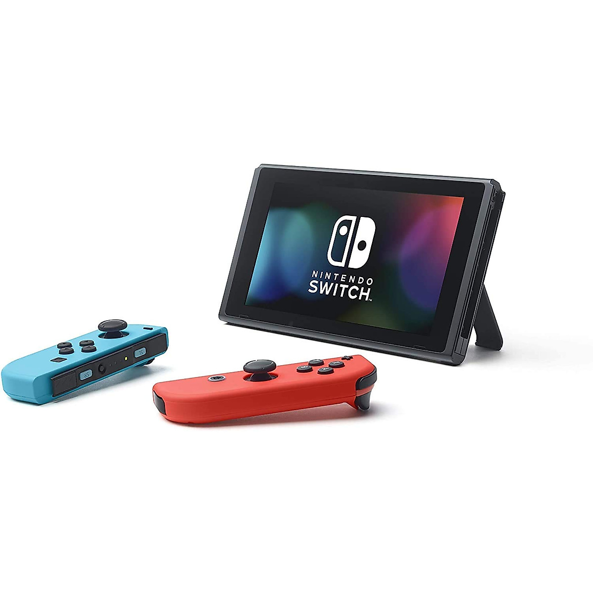PURTCH Newest Switch w/Neon Blue & Neon Red controller + Mario Kart 8 Deluxe Game, 6.2" Touchscreen LCD Display, 802.11AC WiFi, Bluetooth 4.1 - Red and Blue
