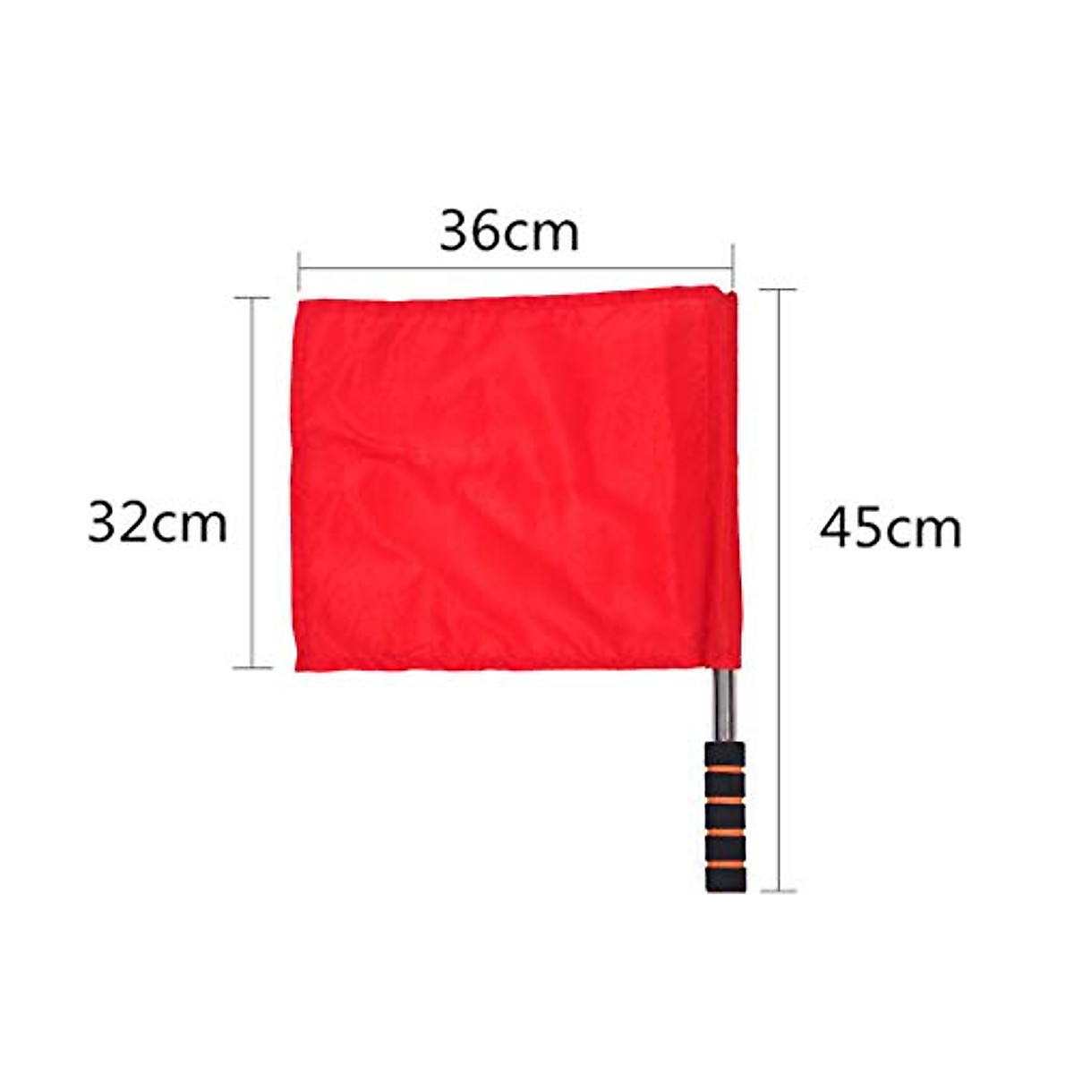 BESPORTBLE 4 pcs Hand Signal Flags Stainless Steel Pole Match Solid Color Command Flag Referee Flag for Football Track and Field (Red)