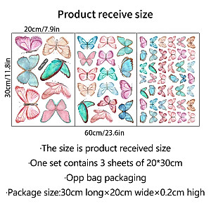 Glow in The Dark Butterfly Wall Decals Blue Luminous Butterfly Wall Stickers Wall Art Butterfly Decor DIY Wall Decals for Kids Girls Bedroom Bathroom Decorations