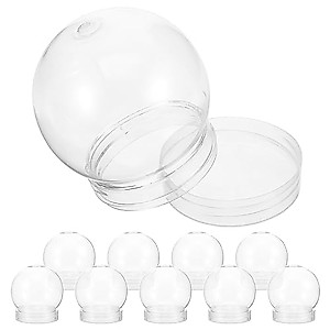 Plastic Snow Globe DIY Clear Plastic Water Globe Snow Globe 4inch 30PCS Clear Snow Globe with Screw Off Cap for DIY Crafts Christmas Home Decoration Snow Globe Kit