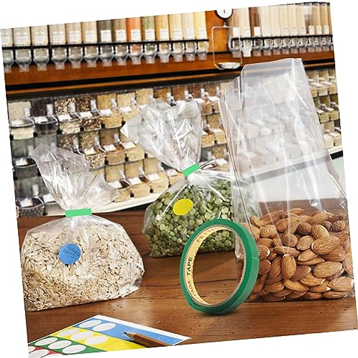 Outanaya 12pcs strap on bag tying tape DIY tying tape packaging bag tapes bag sealing tying tapes convenient tying tape strapping packing bag adhesive tape Multifunction Sealing tape bopp