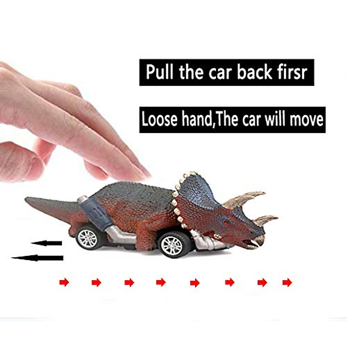 ZHFUYS Dinosaur Toy car,boy Toys Age 3 to 12 Toy Dinosaur 5.3 Inch Toys for 3,4,5,6,7,8,9,10,11,12 Year Old Boys Full-Form Dino car Toy,6 Pack
